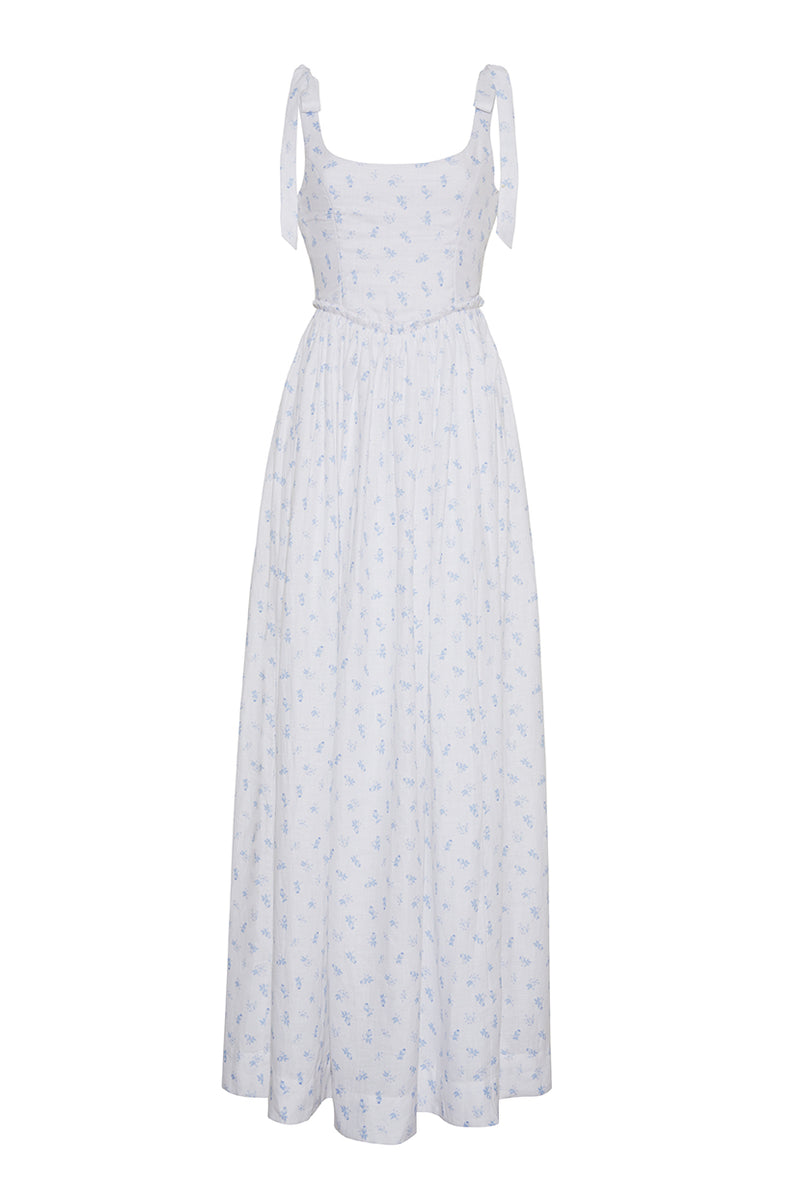 The Marie Dress in Ditsy Blue Floral Linen – Louise New York